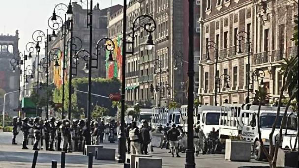 Así luce el Zócalo de la Ciudad México por visita de Biden